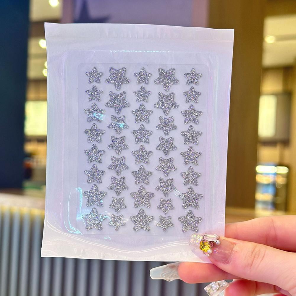 Silver 40 Pieces Of Cute Colorful Glitter Star Acne Stickers Isolation ...