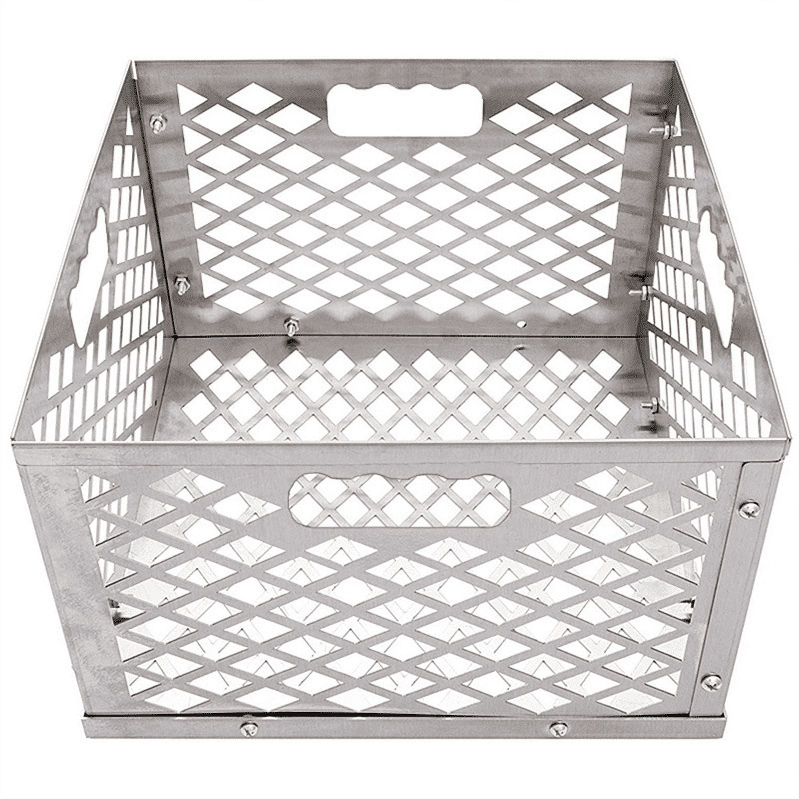 Silver 5279338P04 Stainless Steel Offset Smoker Charcoal Firebox Basket ...