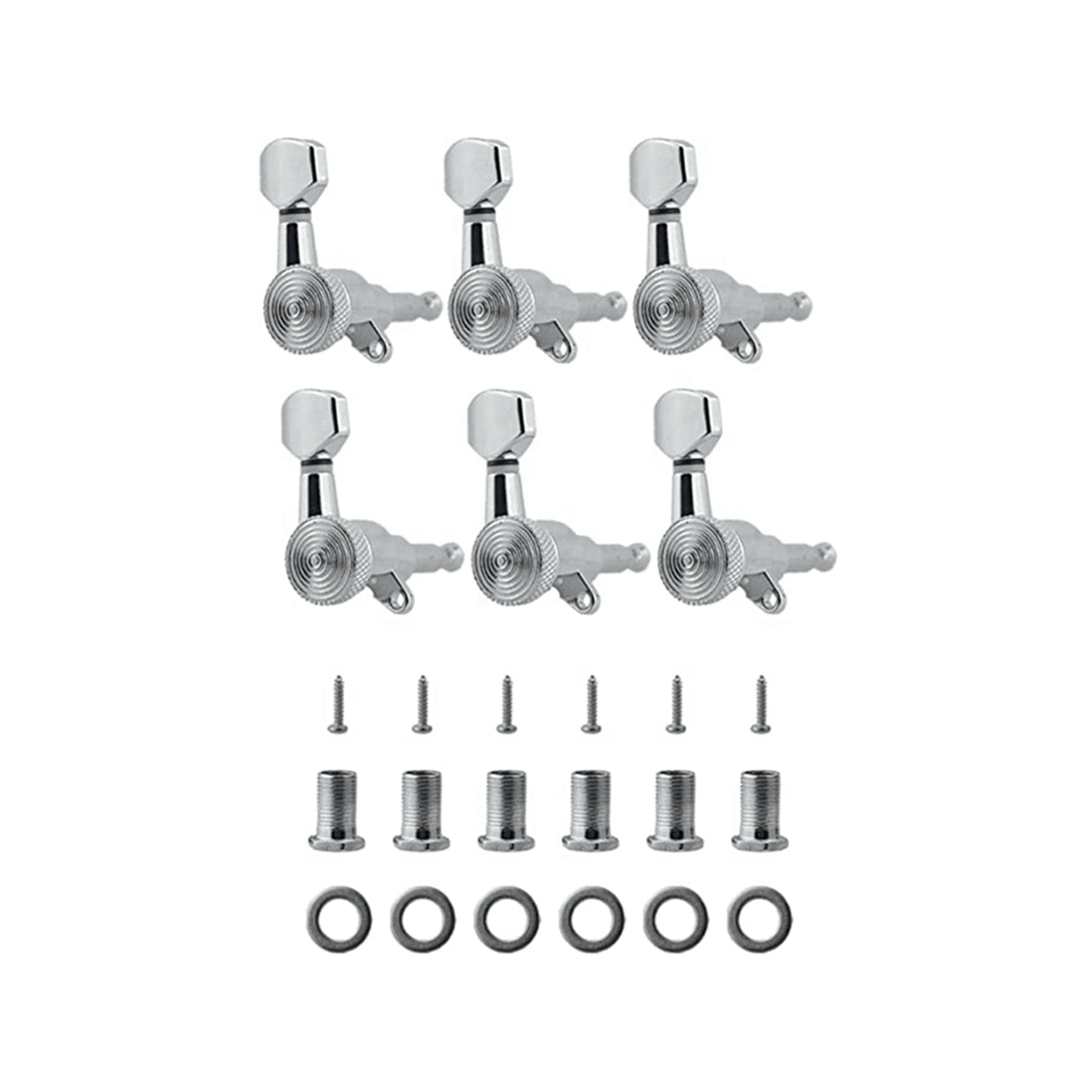Silver 6R Locking Tuning Key Head Set Fully Enclosed Electric Wooden ...