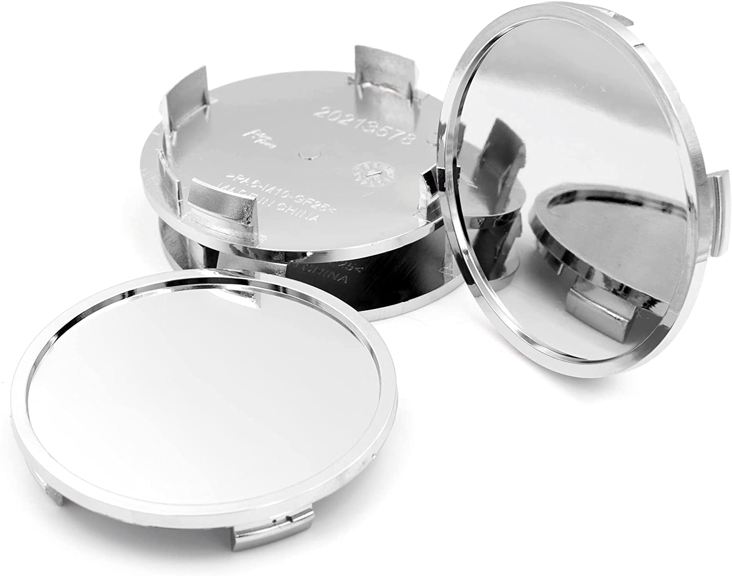 Silver ABS Wheel Hub Caps - Set of 4, 76mm/72mm Diameter, Premium Auto ...