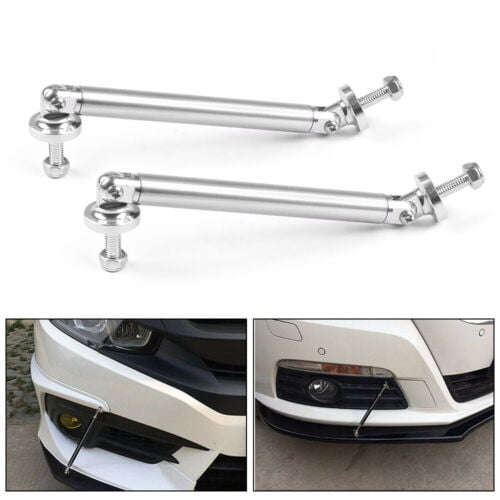 Silver Adjust Front Bumper Lip Splitter Spoiler Strut Rod Tie Support ...