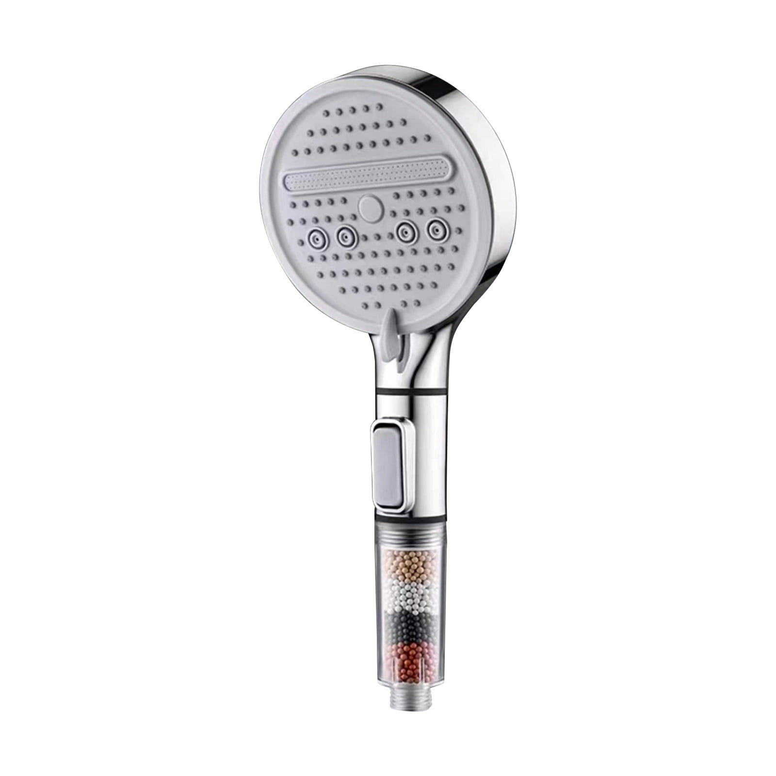 Silver Adjustable Shower Head 3 Spray Settings High Pressure Massage ...