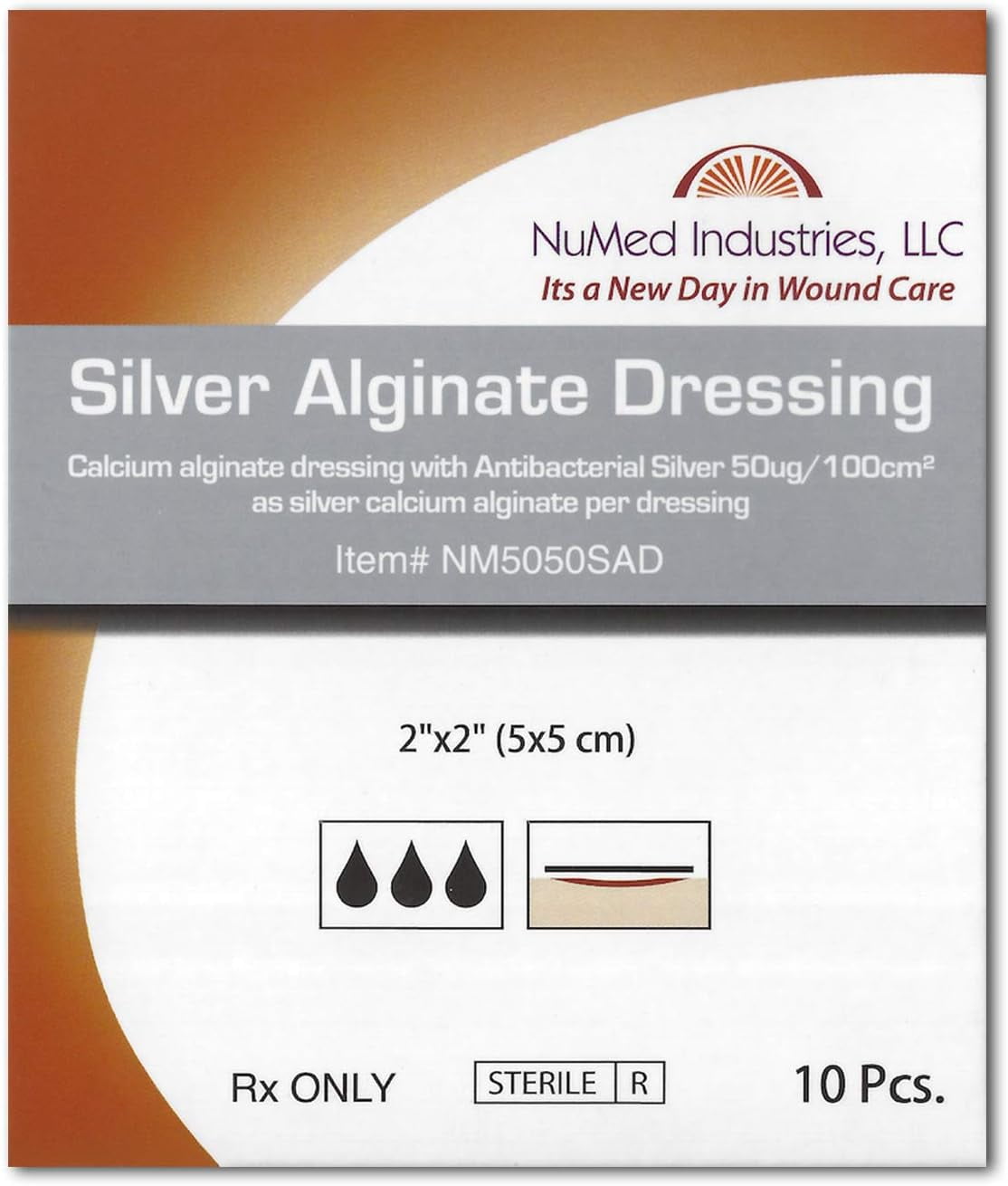 Silver Alginate Dressing 2x2 10/Box - Walmart.com