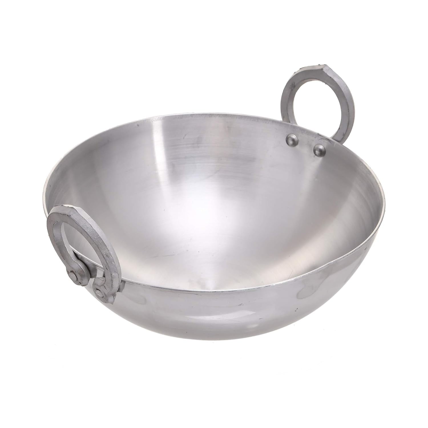 Silver Aluminium Heavy Base Kadhai 8 Liters | Kadai With Handle For ...