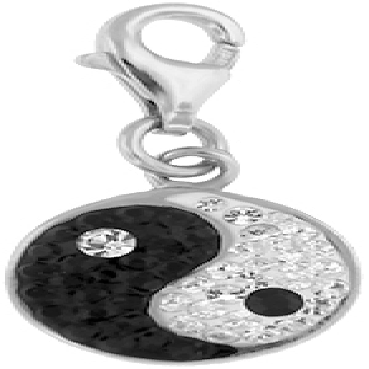 Silver And Crystal Yin & Yang Charm - Walmart.com