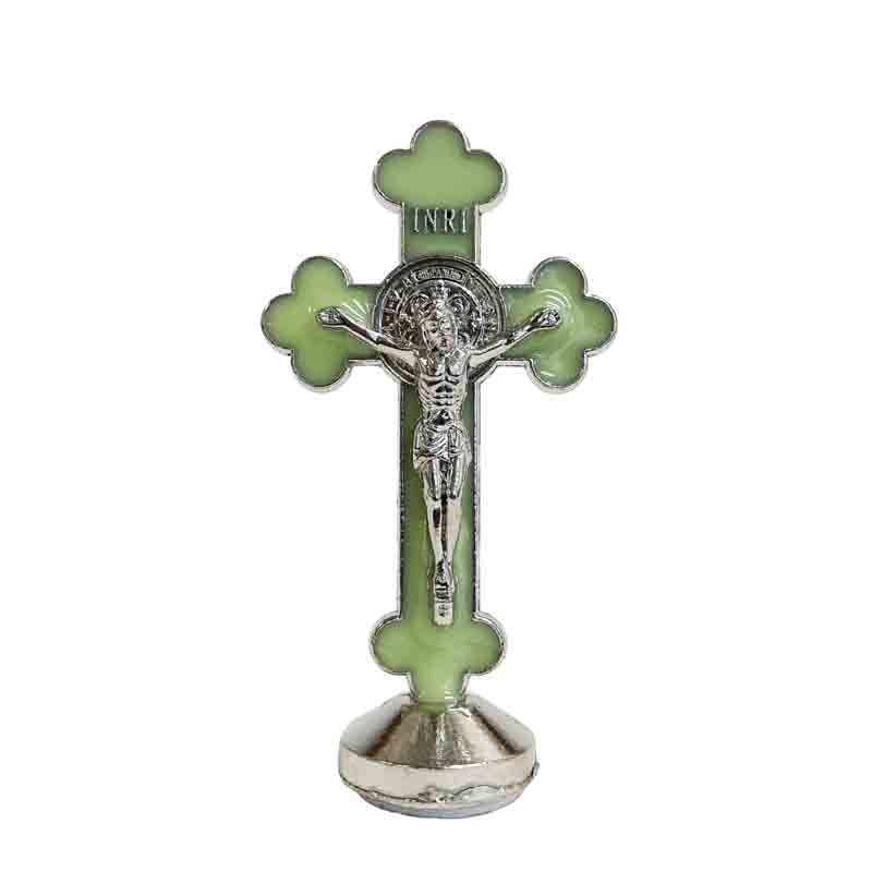 Silver And Fluorescent Green Crucifix With Stand Figurine - Walmart.com