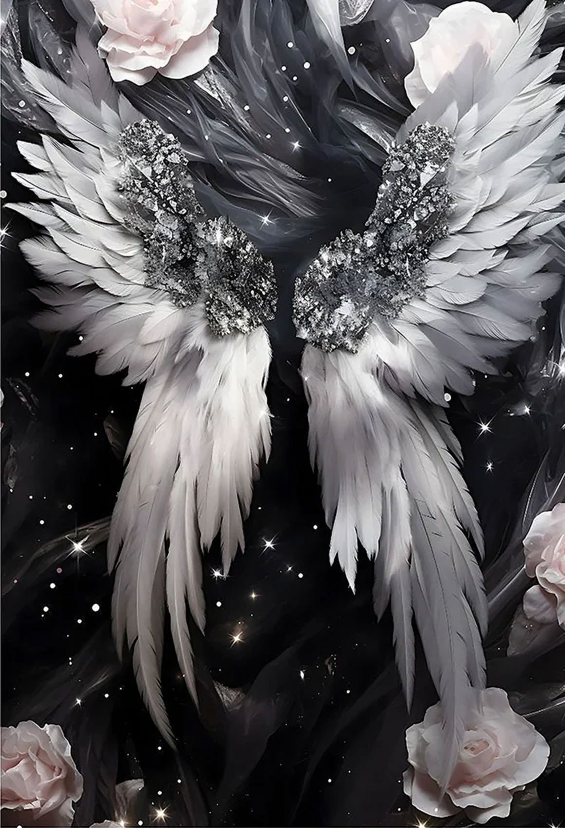 Silver Angel Wings Flowers Adult Birthday Party Maternity Portrait r ...