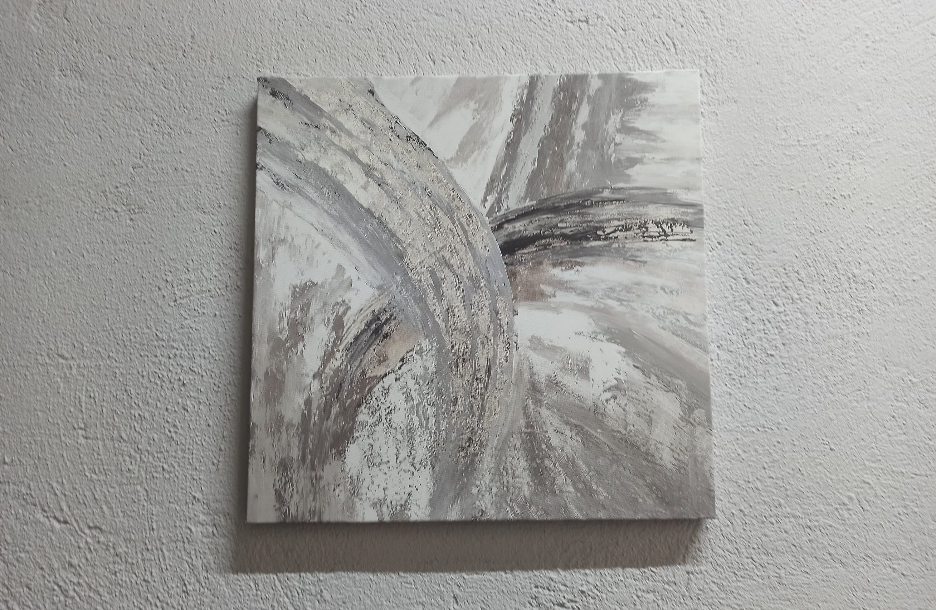 Silver Art, Silver Marble Artwork, Abstract Canvas, Modern Art, Trendy ...
