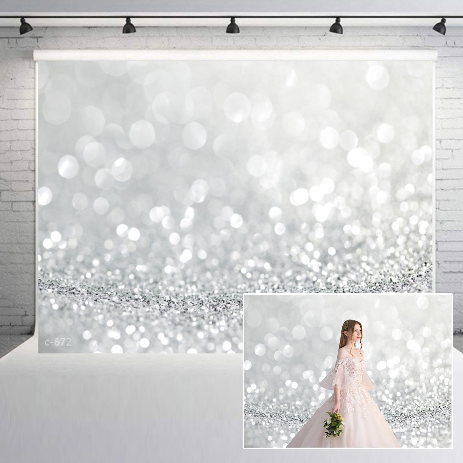Silver Backdrop Shiny Spots Backdrop Vinyl Photography Backdrop Vintage ...