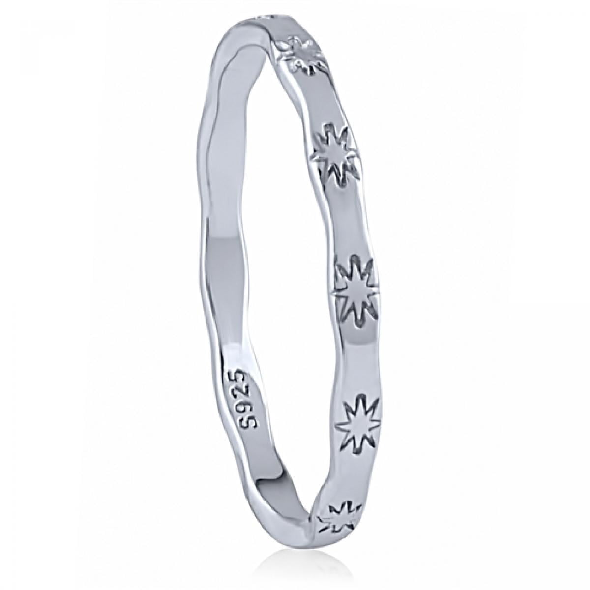 Silver Band With Sunburst Pattern Ring - Walmart.com