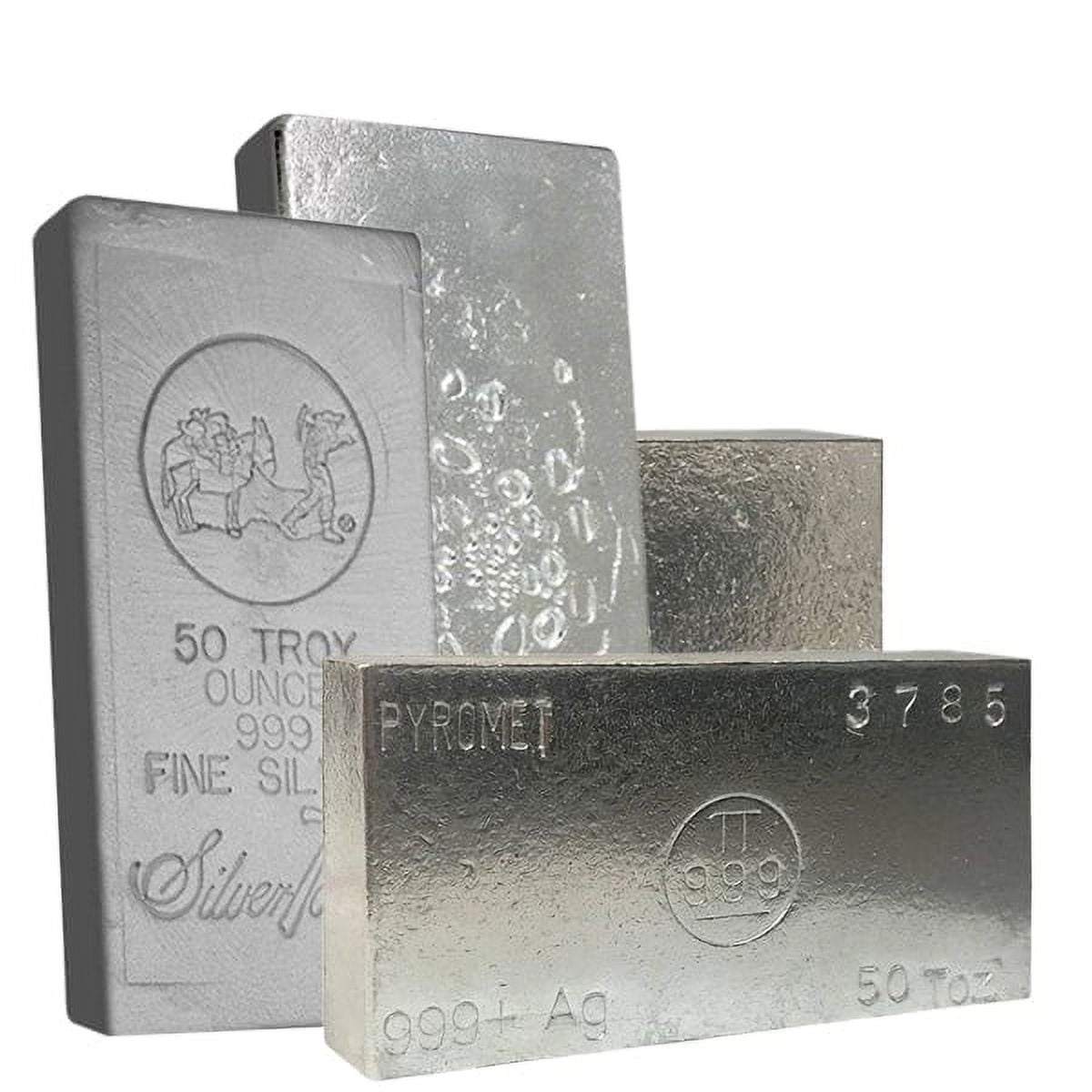 Lot of 5 - Silver Bar - 50 Troy Ounce, .999 Pure - Walmart.com