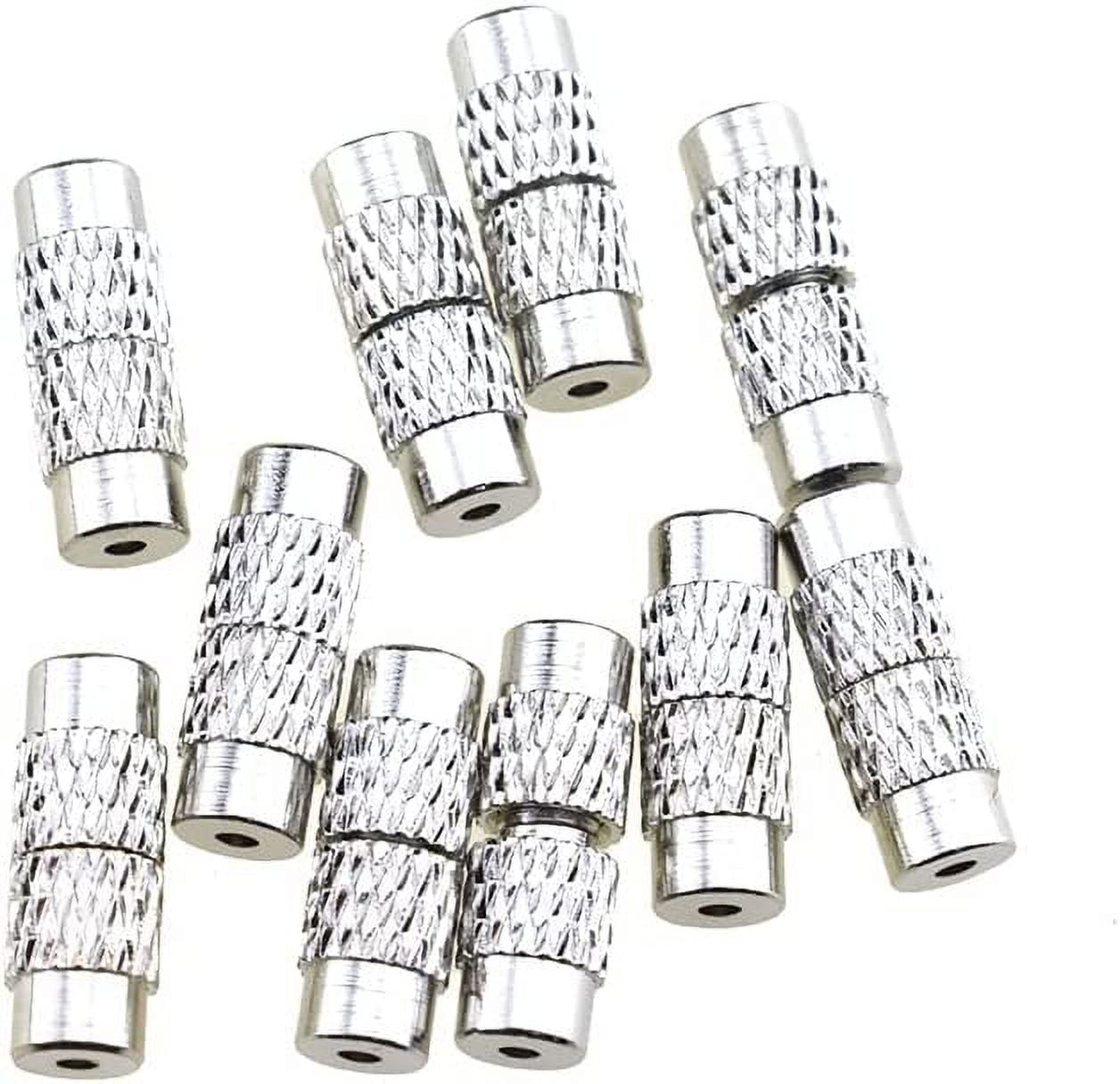 Silver Barrel Screw Type Twist Clasps Connector Fastener Cord End Cap ...