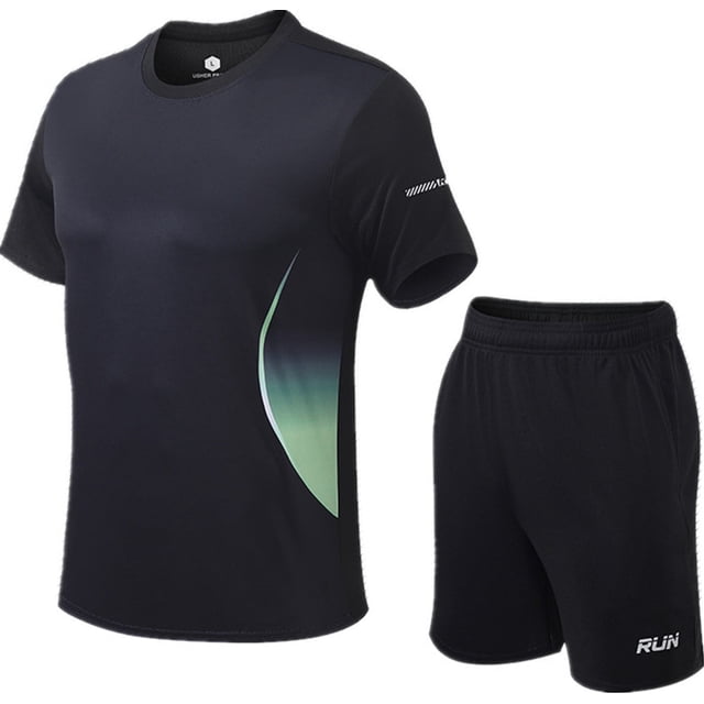 Silver Basic Men's Summer Sports Suit Badminton Suit Short Sleeved And ...