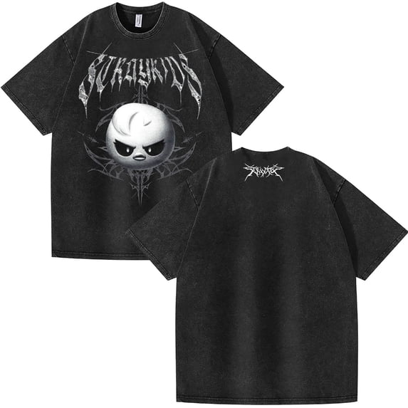 Silver Basic Summer black cotton round neck animal head printed short ...