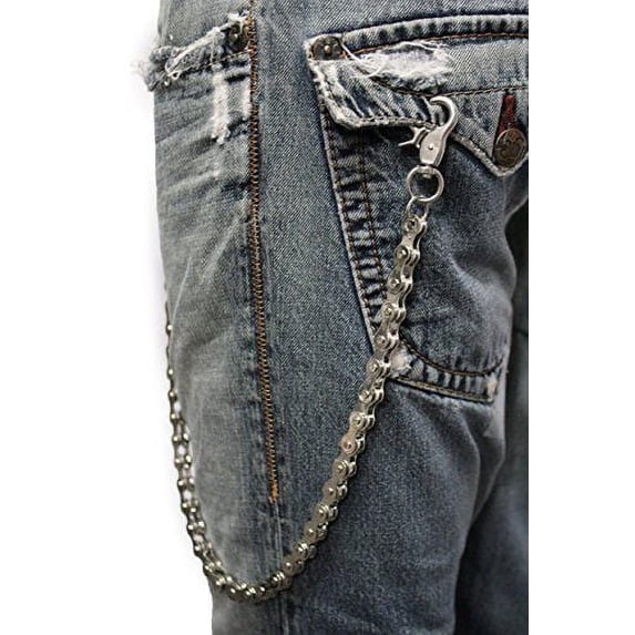 Silver Bike Chain Jean Chain Rocker Trucker Wallet Chain Chrome Plated ...
