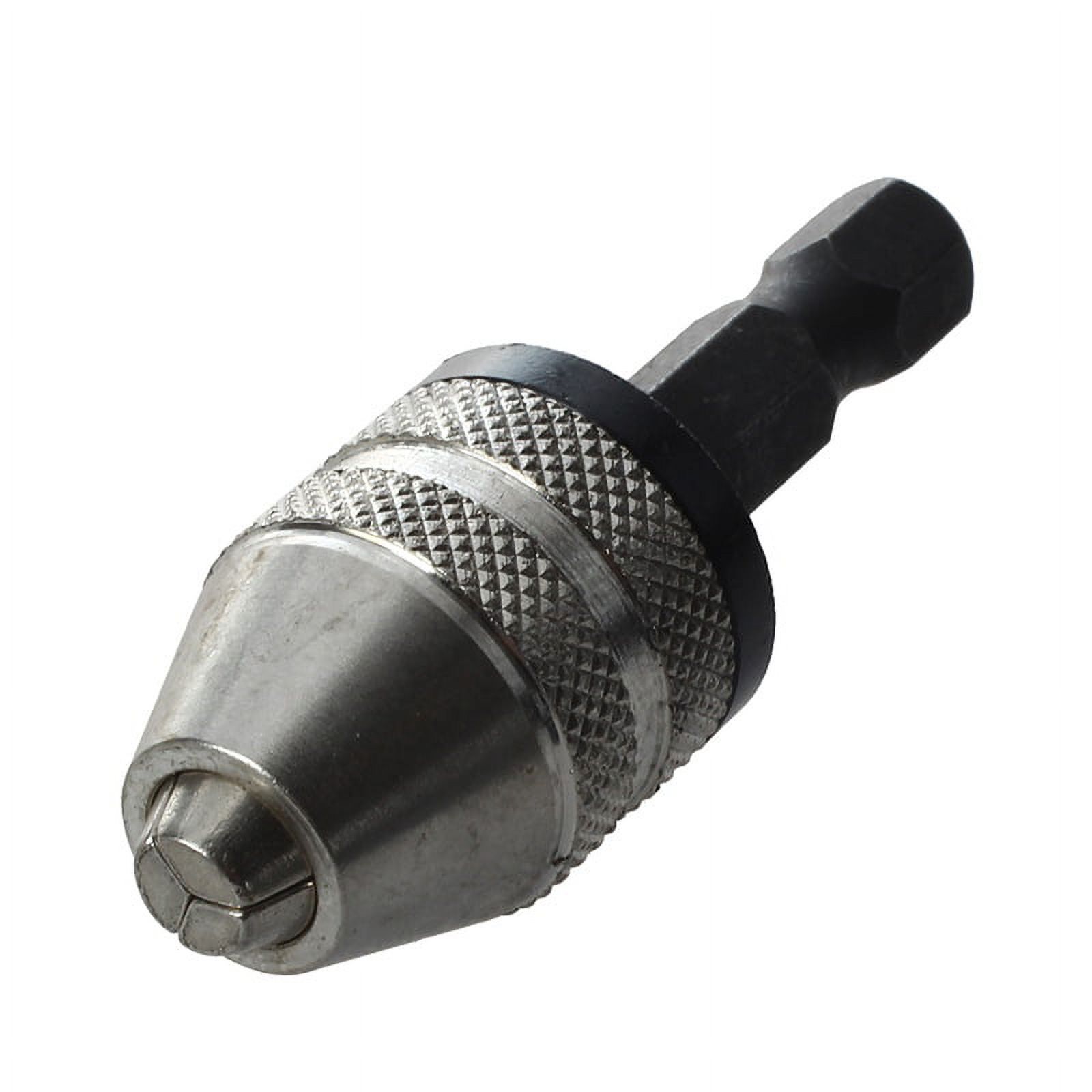 Silver+Black 6mm Keyless Drill Bit Chuck Quick Change Adapter Converter ...