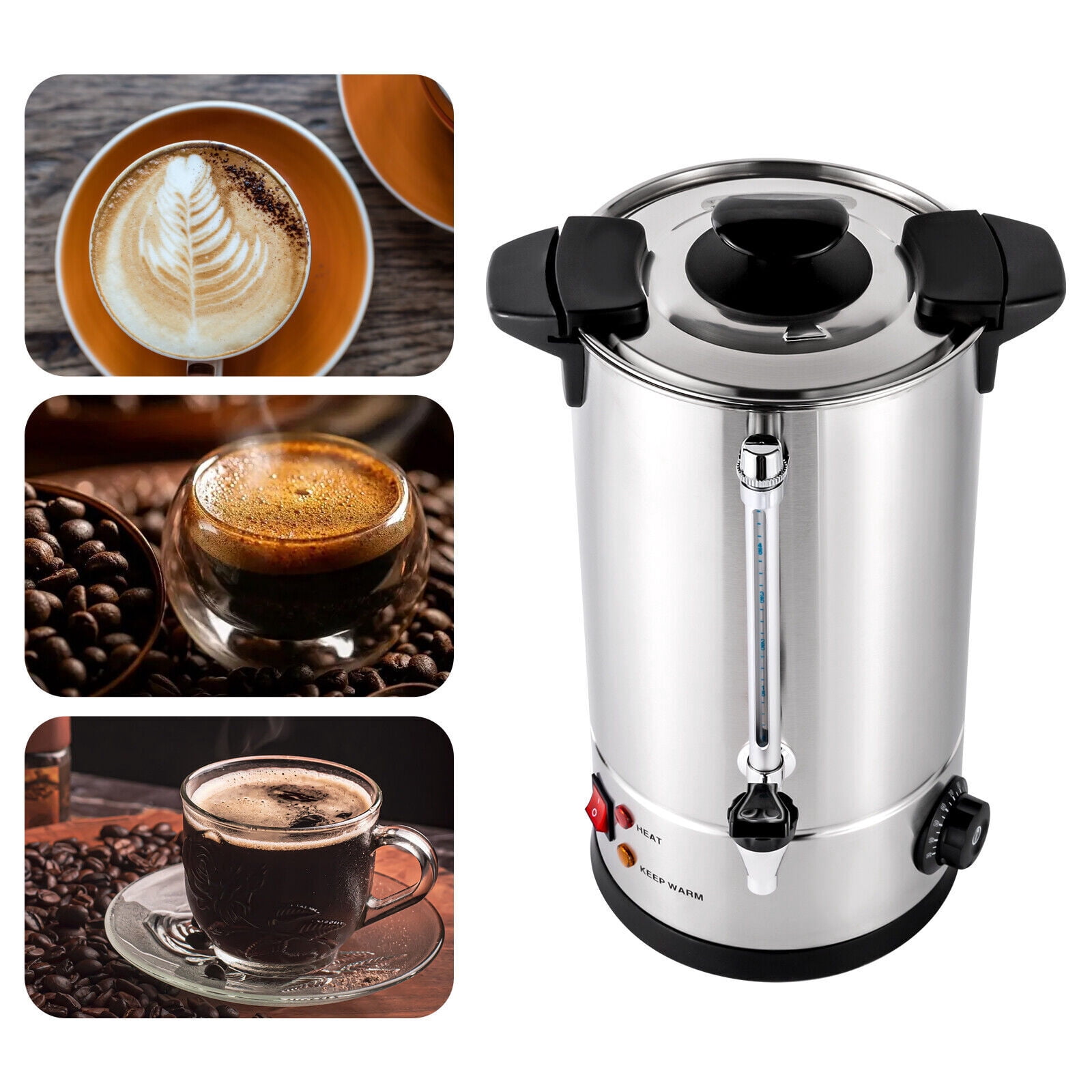 Silver Black Electric Kettle Hot Water Boiler 10L/2.64gal Stainless ...