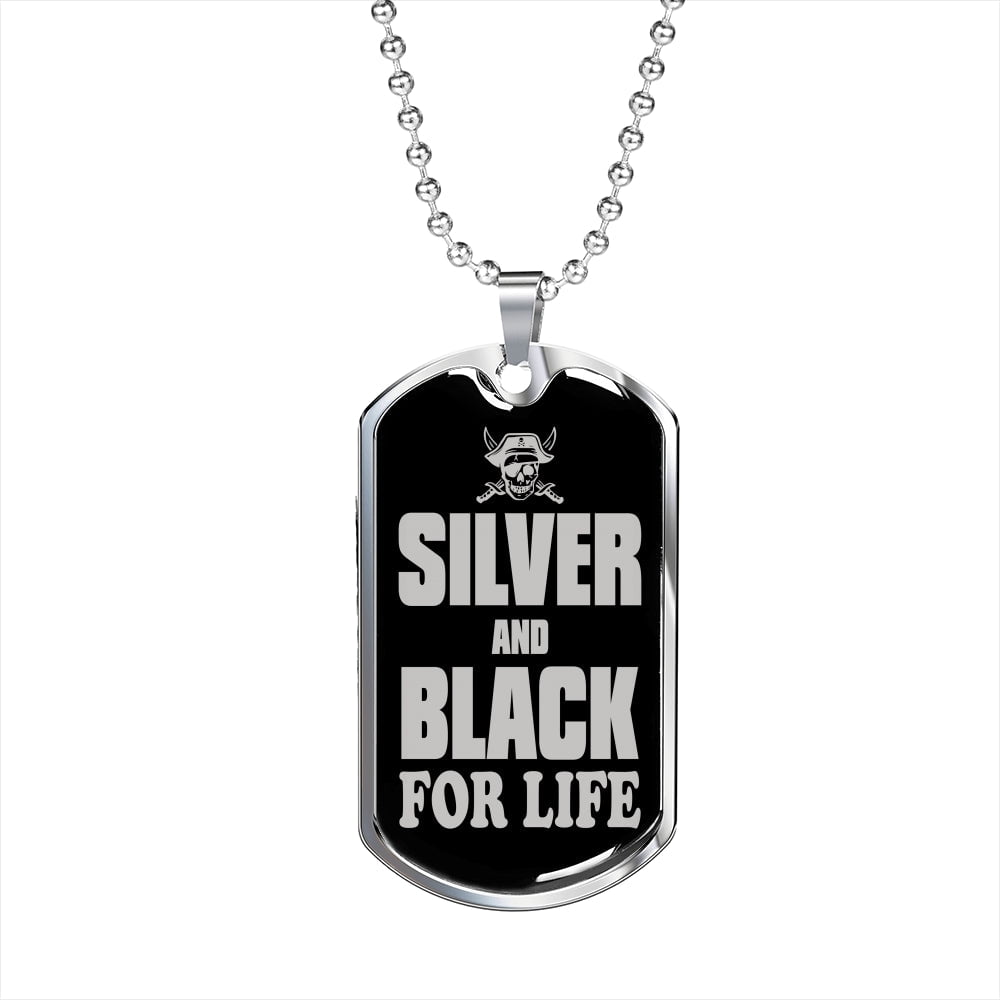 Silver Black For Life Raider Dog Tag Stainless Steel or 18k Gold 24 ...