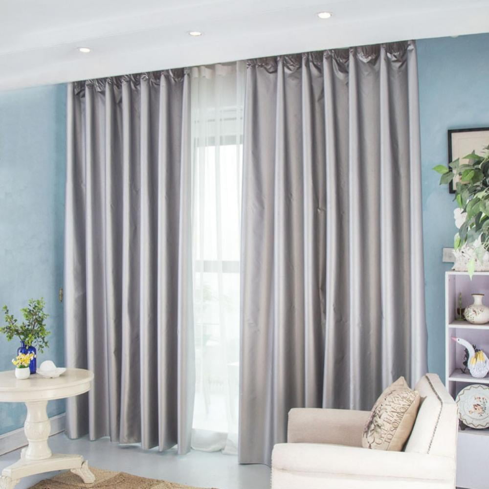 Silver Blackout Curtains 110 Inch Long, Back Tab and Rod Pocket ...