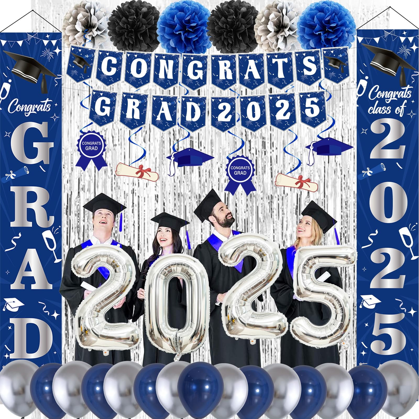 Silver and Blue Graduation SSF20 2025, Graduation Class Of 2025 ...