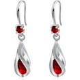 Silver Blue/Red/White Cubic Zirconia Earrings Dangling for Women Spiral ...