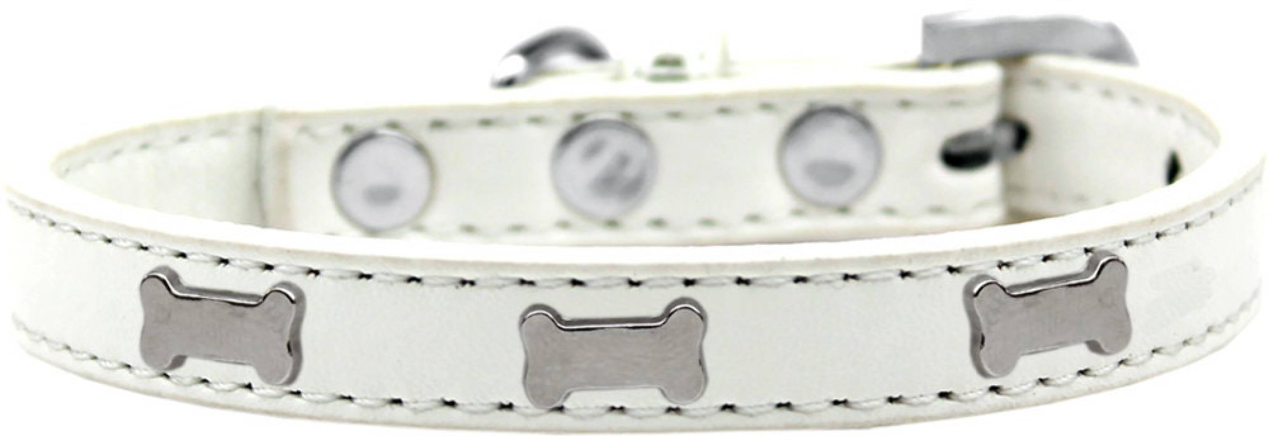 Dog, Puppy Pet Widget Fashion Collar, "Silver Bone" - Walmart.com