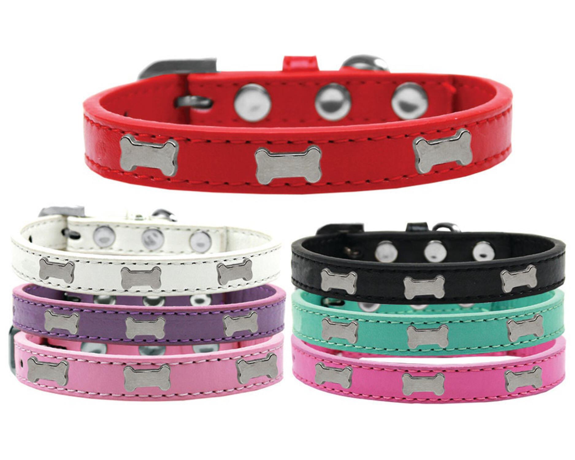 Dog, Puppy Pet Widget Fashion Collar, "Silver Bone" - Walmart.com