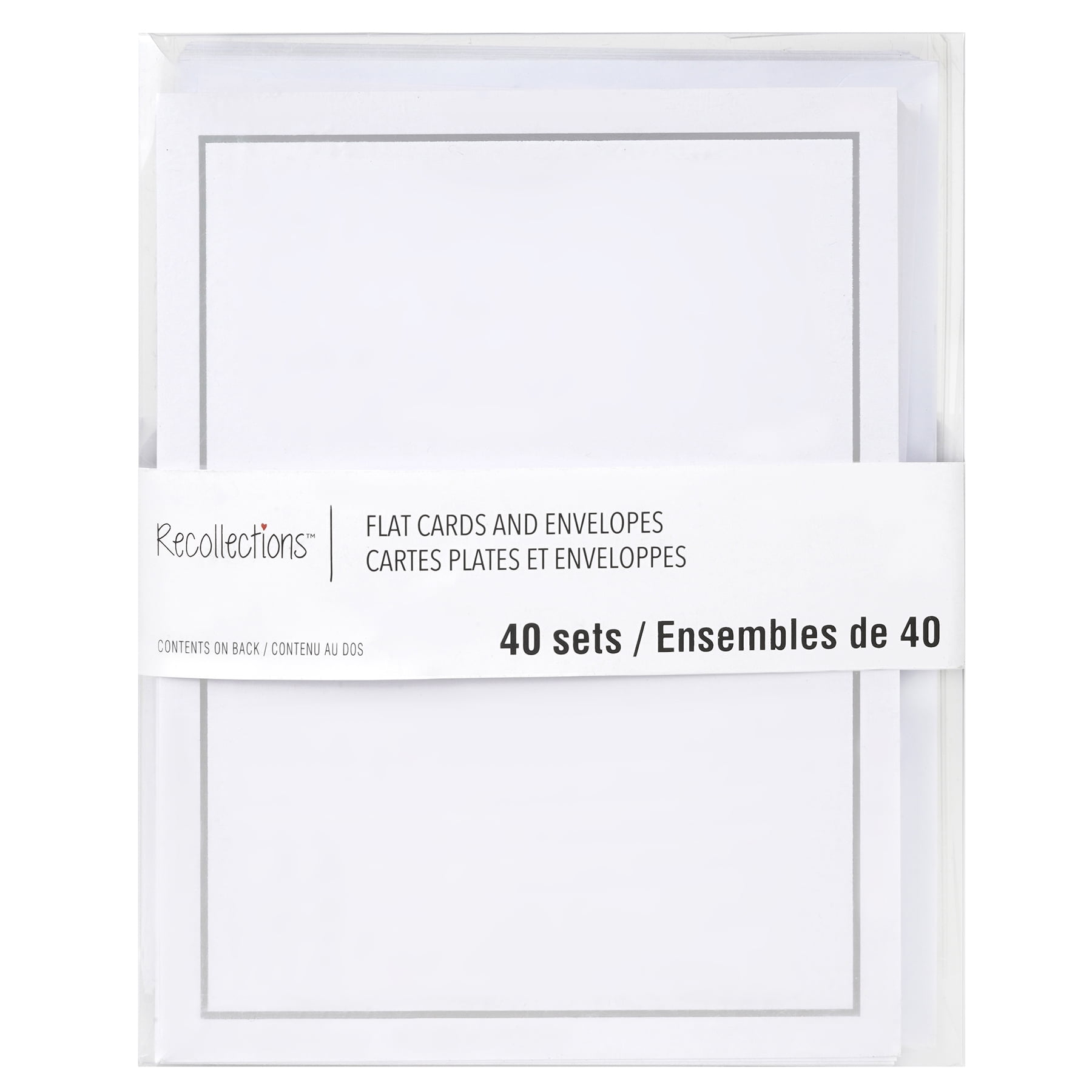 Silver Border Flat Cards & Envelopes by Recollections - 4.25" x 5.5 ...