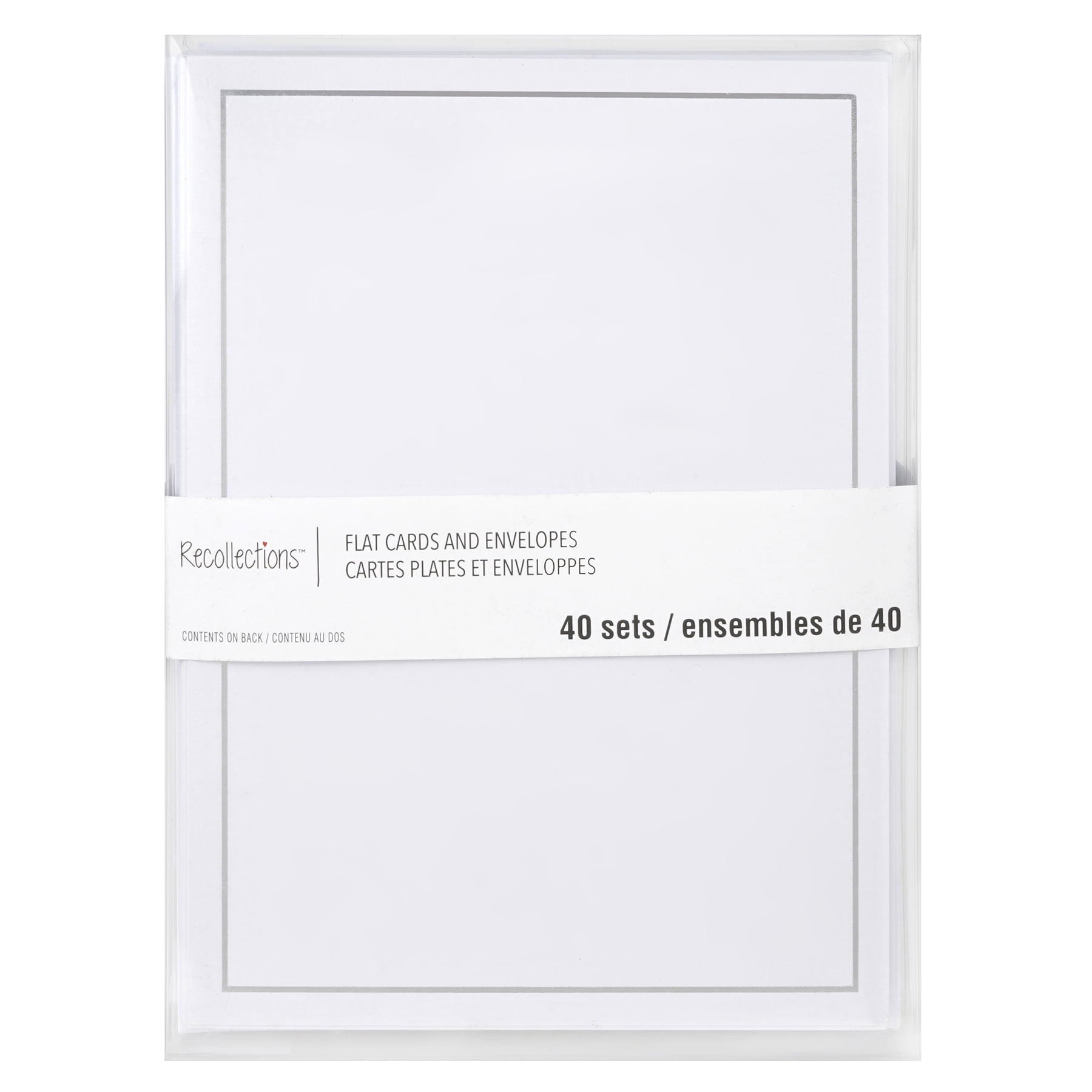 Silver Border Flat Cards & Envelopes by Recollections™ - 5" x 7 ...