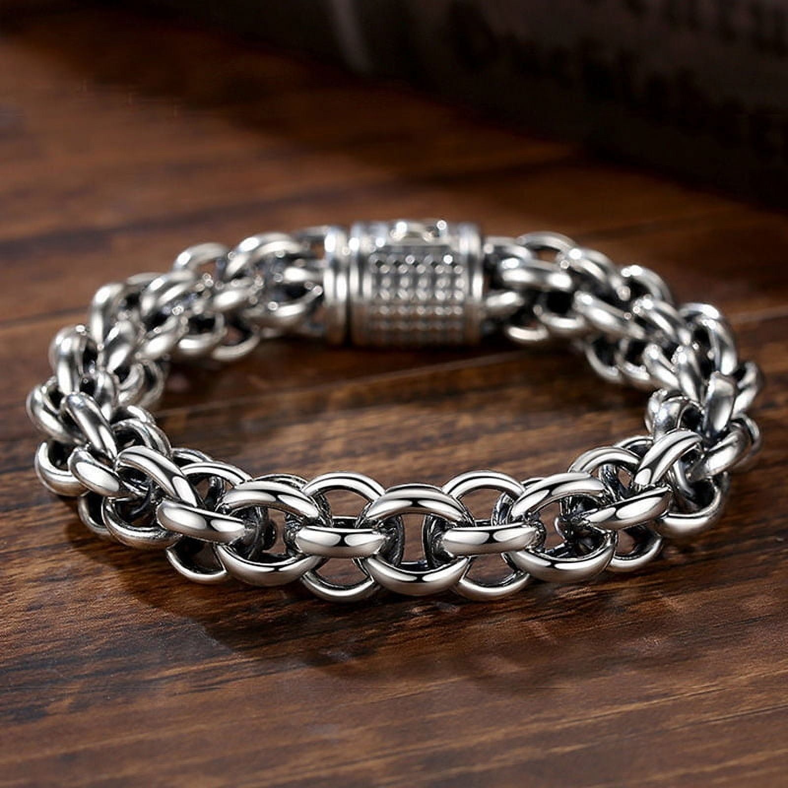 Silver Bracelet Men's Cross Personality Cool Ins Special-interest ...