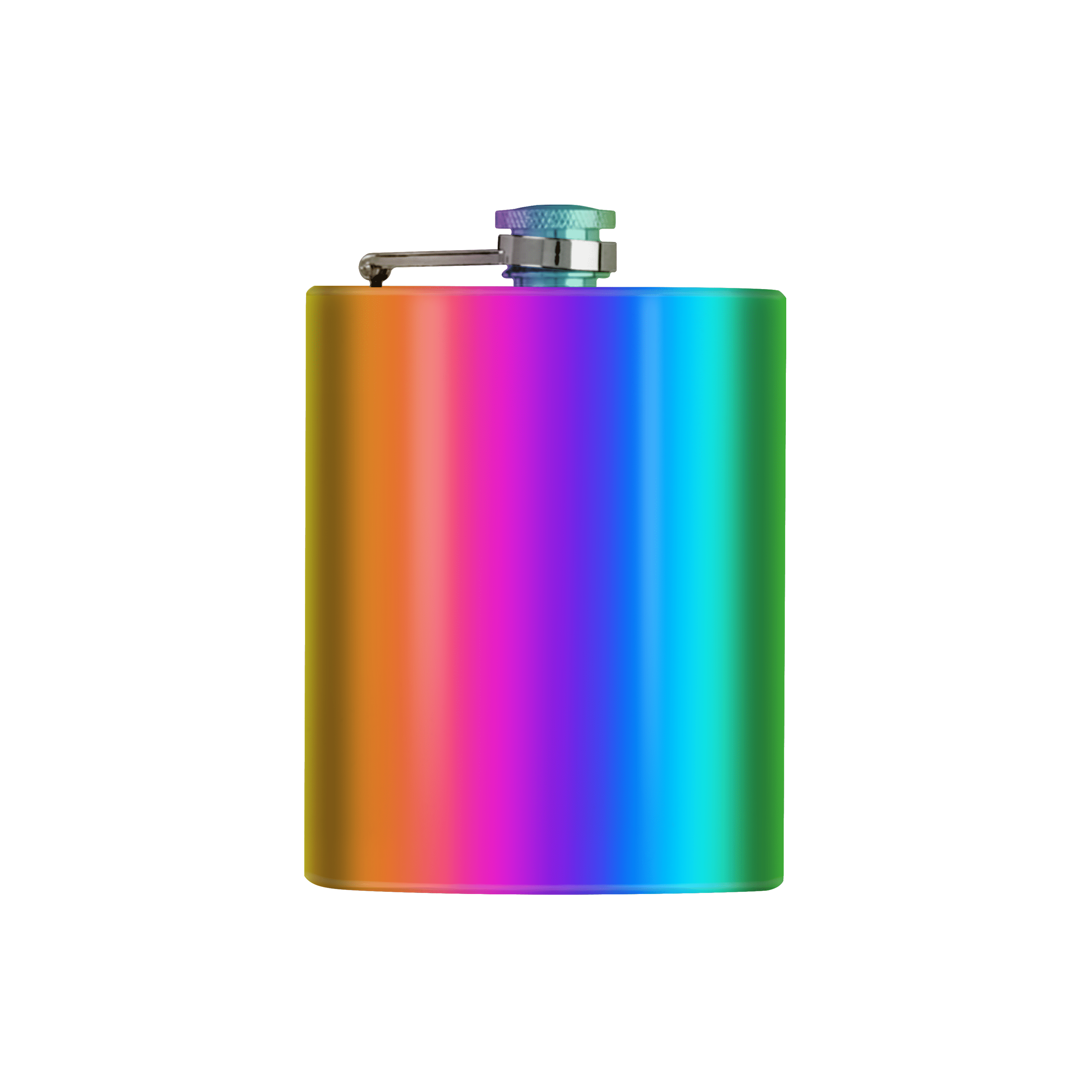 Silver Buffalo 7 oz Stainless Steel Rainbow Electroplate Drinking Flask ...