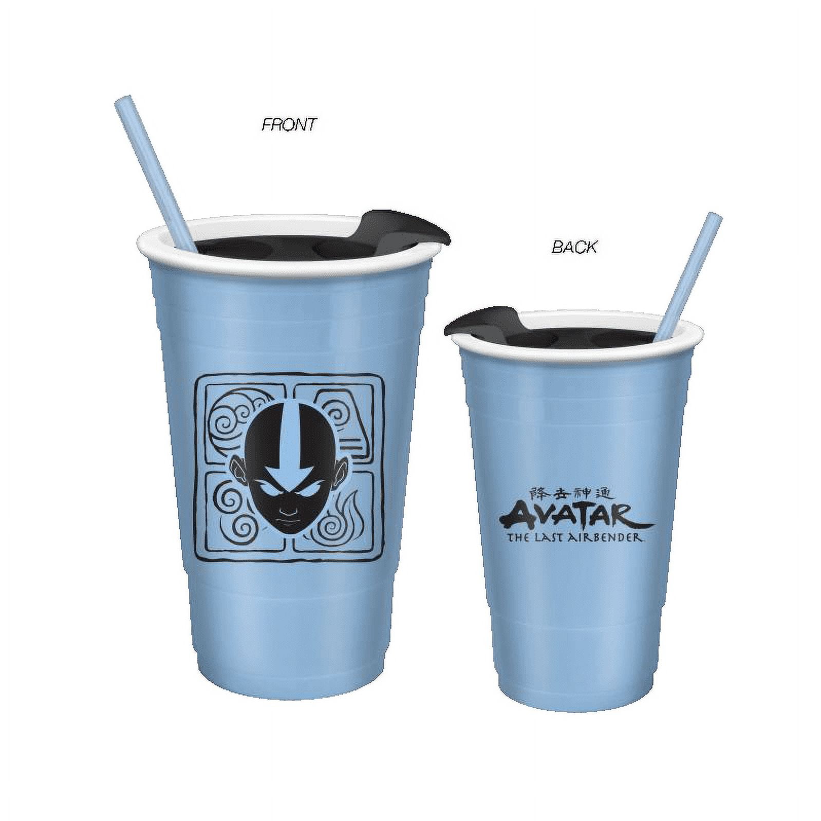 Silver Buffalo Avatar Plastic Tumbler with Lid And Straw, 32 oz ...