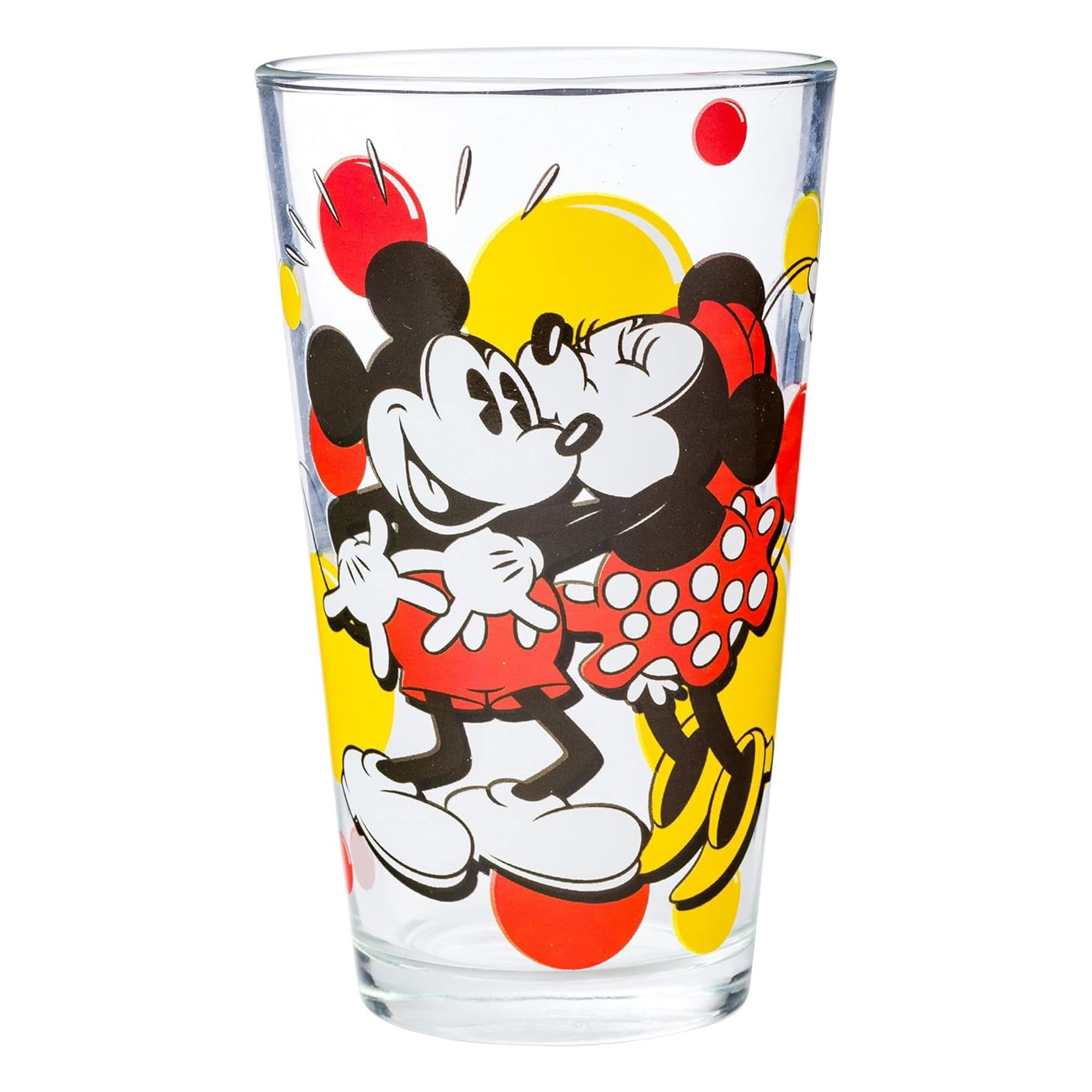 Silver Buffalo Disney Classic Mickey and Minnie Mouse Kiss Dots Pint ...