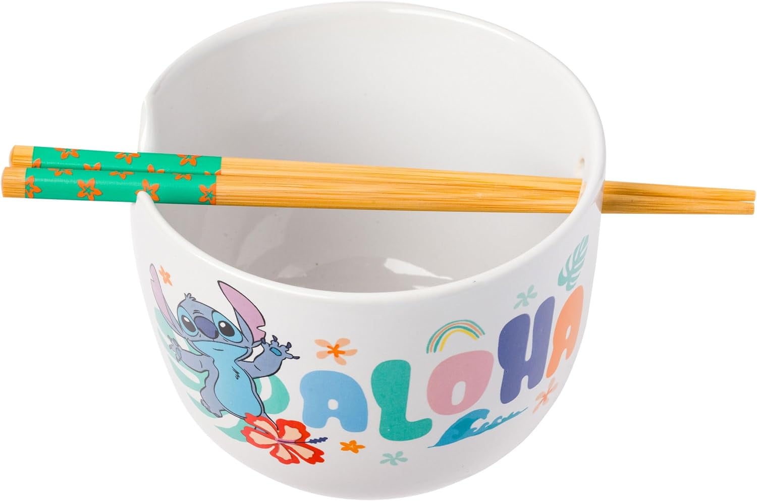 Silver Buffalo Disney Lilo and Stitch Aloha Tropical Ceramic Ramen ...