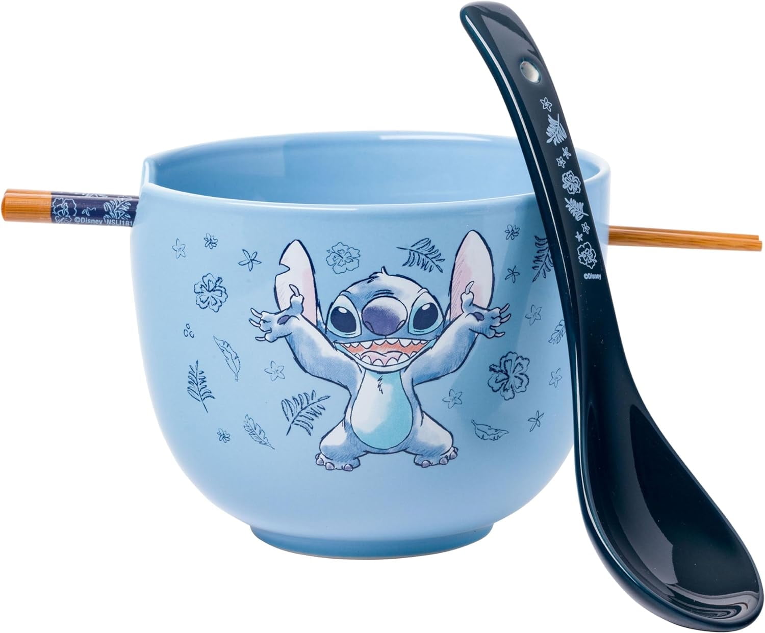 Silver Buffalo Disney Lilo and Stitch Hands Up Leaves and Flowers ...