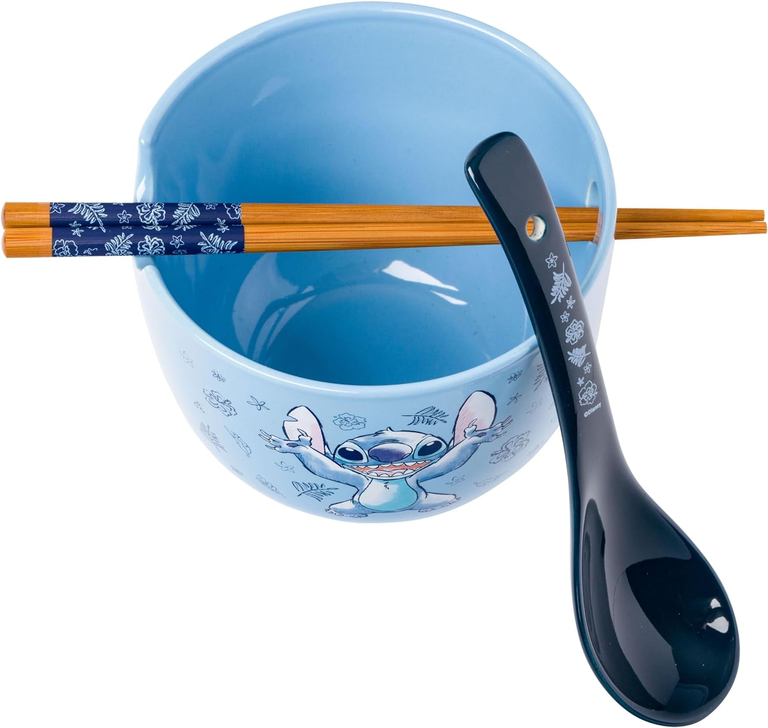 Silver Buffalo Disney Lilo and Stitch Hands Up Leaves and Flowers ...