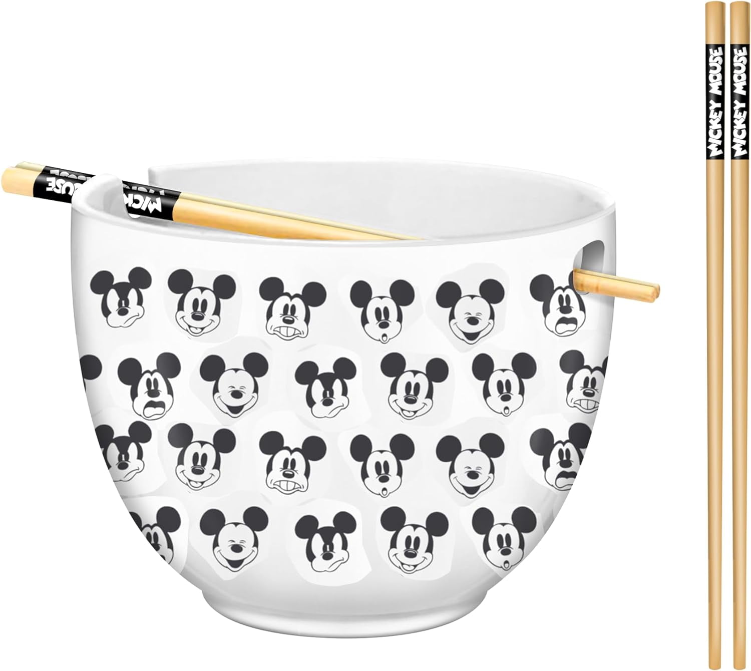 Silver Buffalo Disney Mickey Mouse Expressions Ceramic Ramen Noodle ...