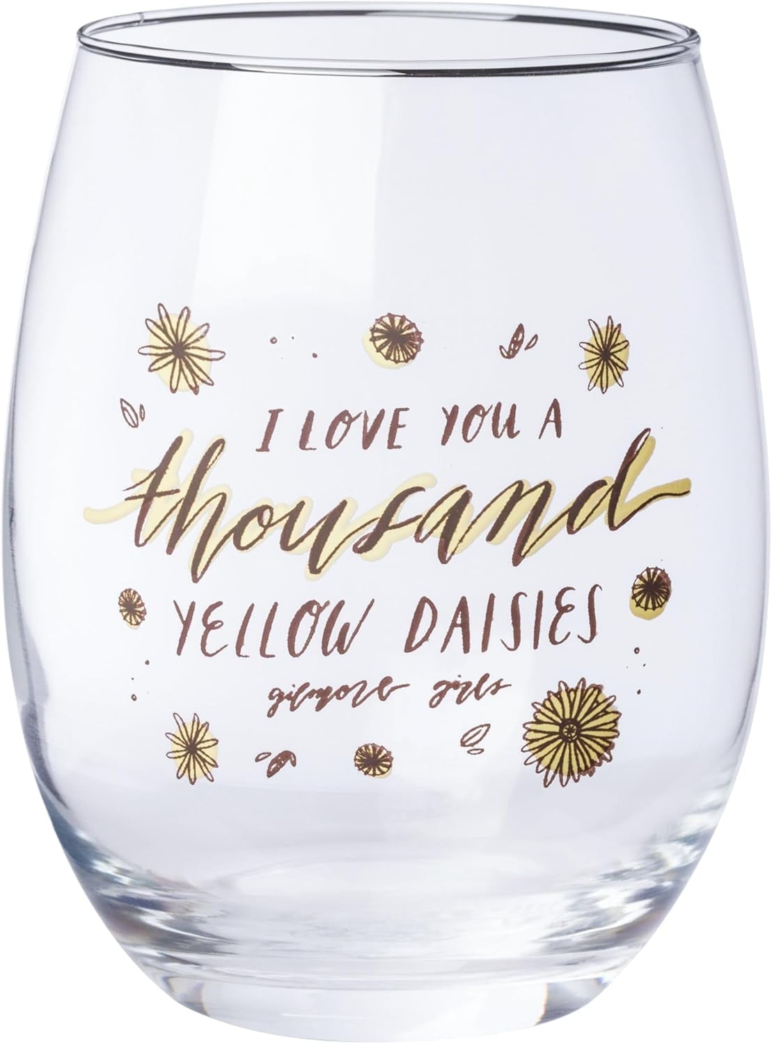 Silver Buffalo Gilmore Girls Thousand Yellow Daisies 20oz Stemless ...