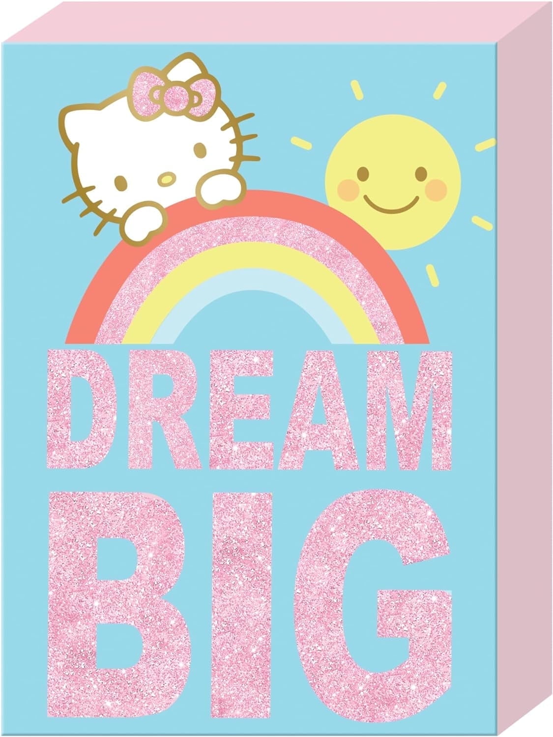 Silver Buffalo Hello Kitty Dream Big Glitter 5" x 7" x 1.5" Box Sign ...