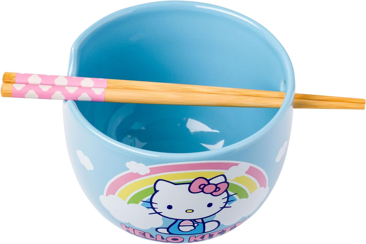 Silver Buffalo Hello Kitty Rainbow and Clouds Ceramic Ramen Noodle Rice ...