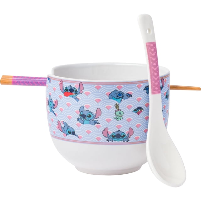 Silver Buffalo Lilo and Stitch Waves Pattern Microwave Safe Residential ...