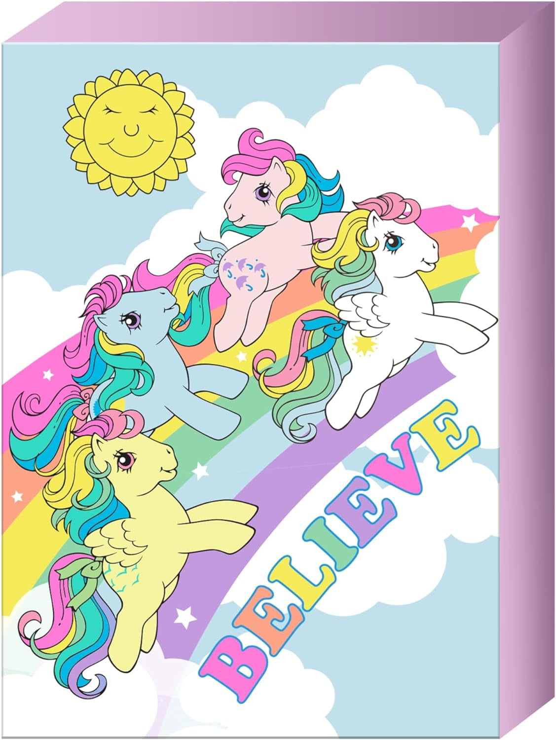 Silver Buffalo My Little Pony Retro Rainbow Believe 5" x 7" x 1.5" Box ...