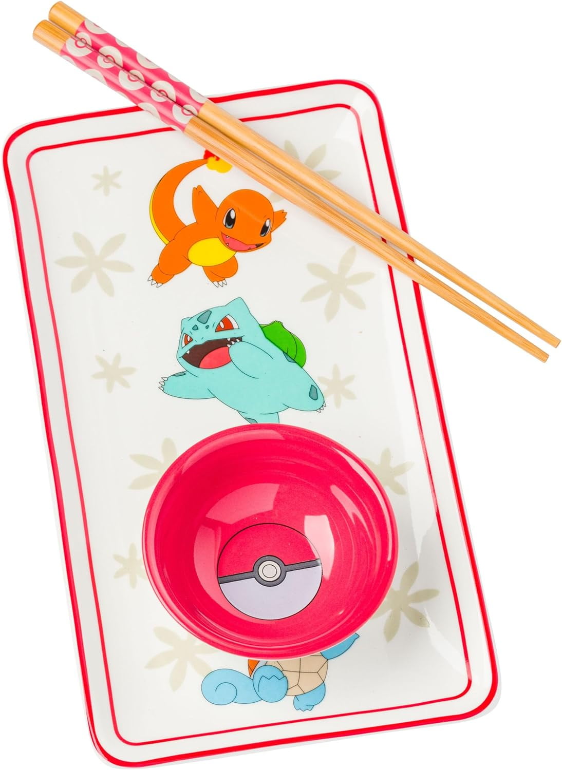Silver Buffalo Pokemon Characters Red Sun Boxed 3pc Ceramic Sushi Set ...