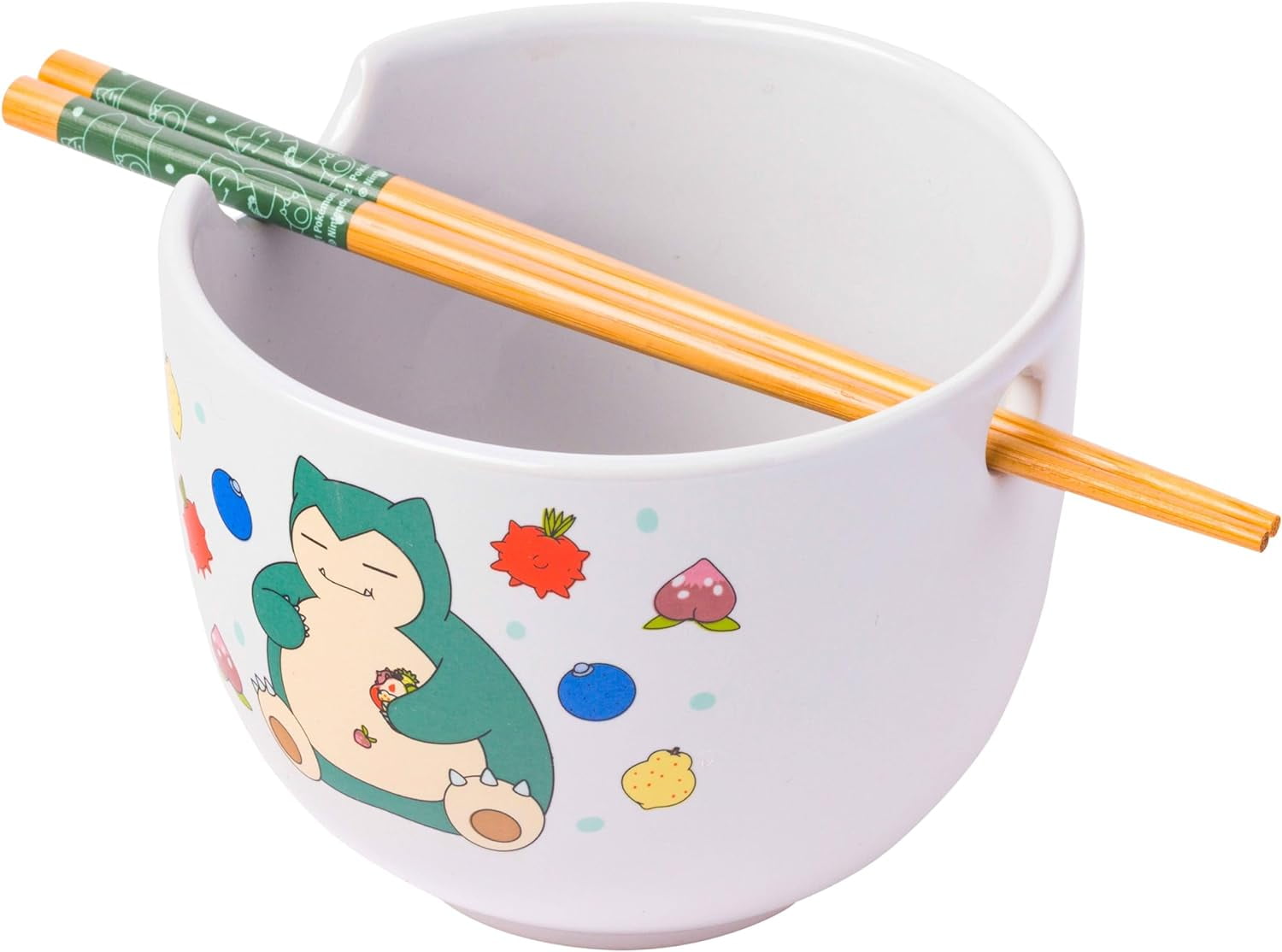 Silver Buffalo Pokemon Snorlax 20oz Ceramic Ramen Bowl & Chopsticks ...