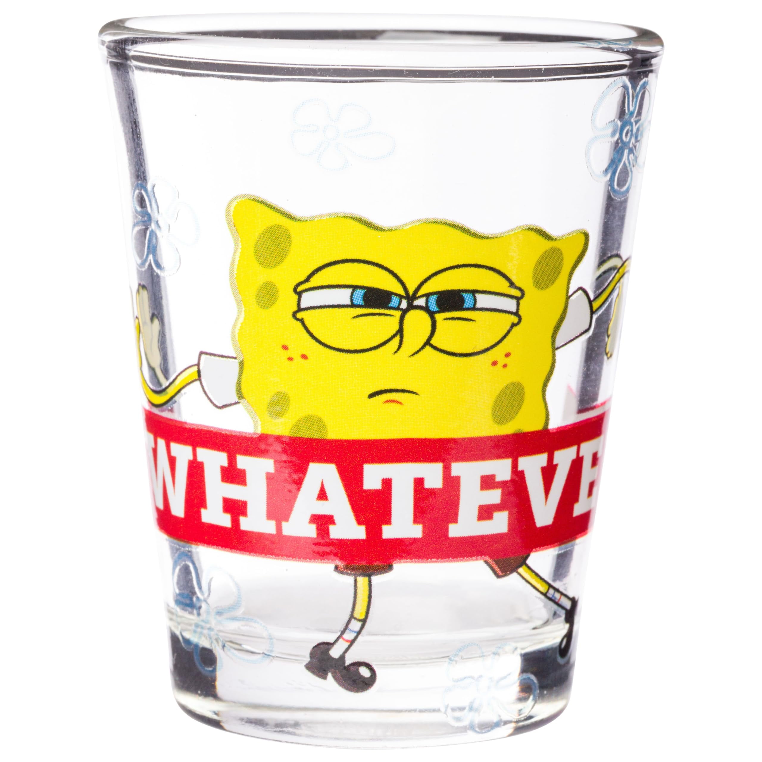 Silver Buffalo Spongebob Modern Quote Set 4pc. Mini Glass Set 4x1, 1.5 ...
