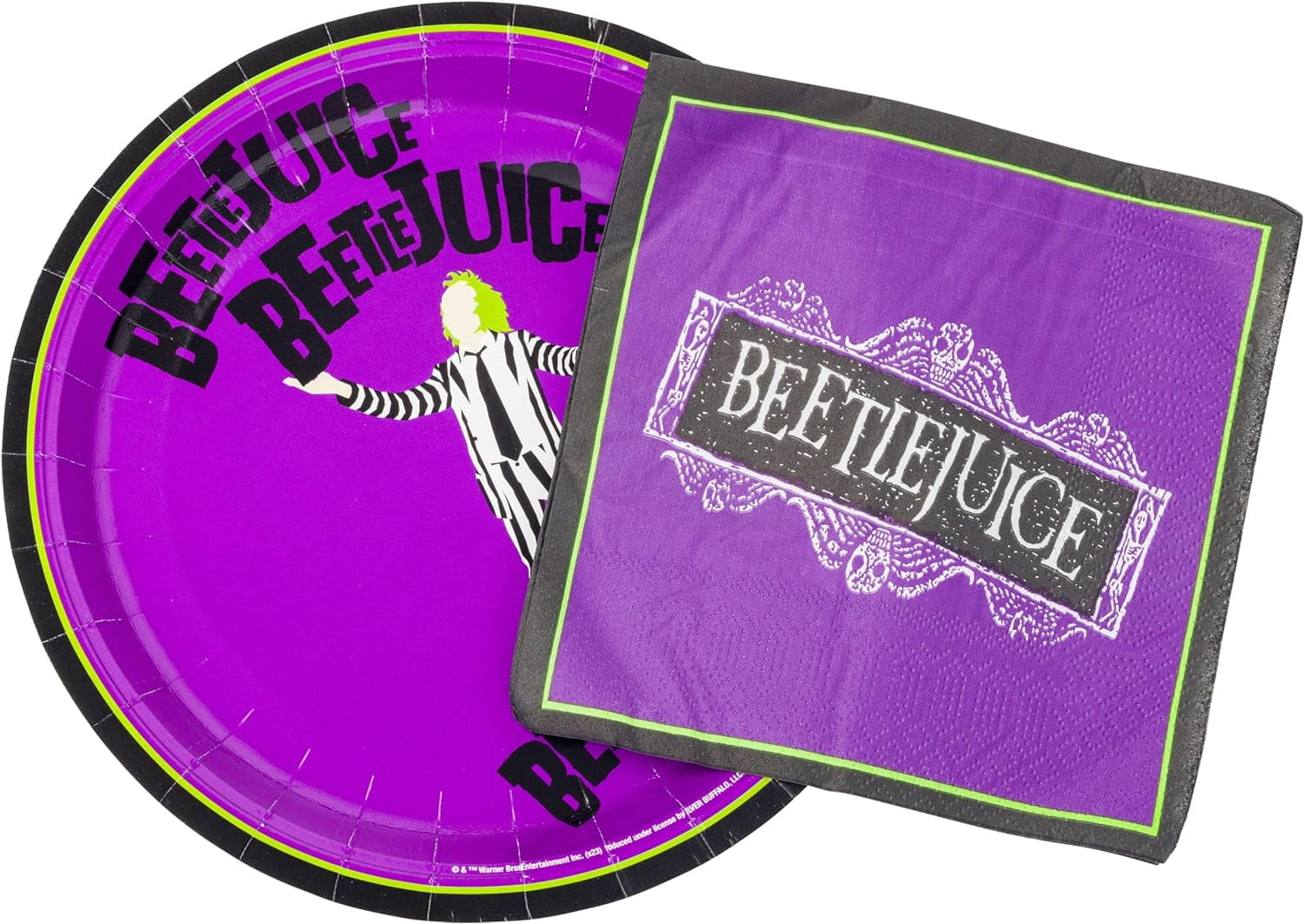 Silver Buffalo Tim Burton's Beetlejuice 32 Pack Partyware Disposable ...