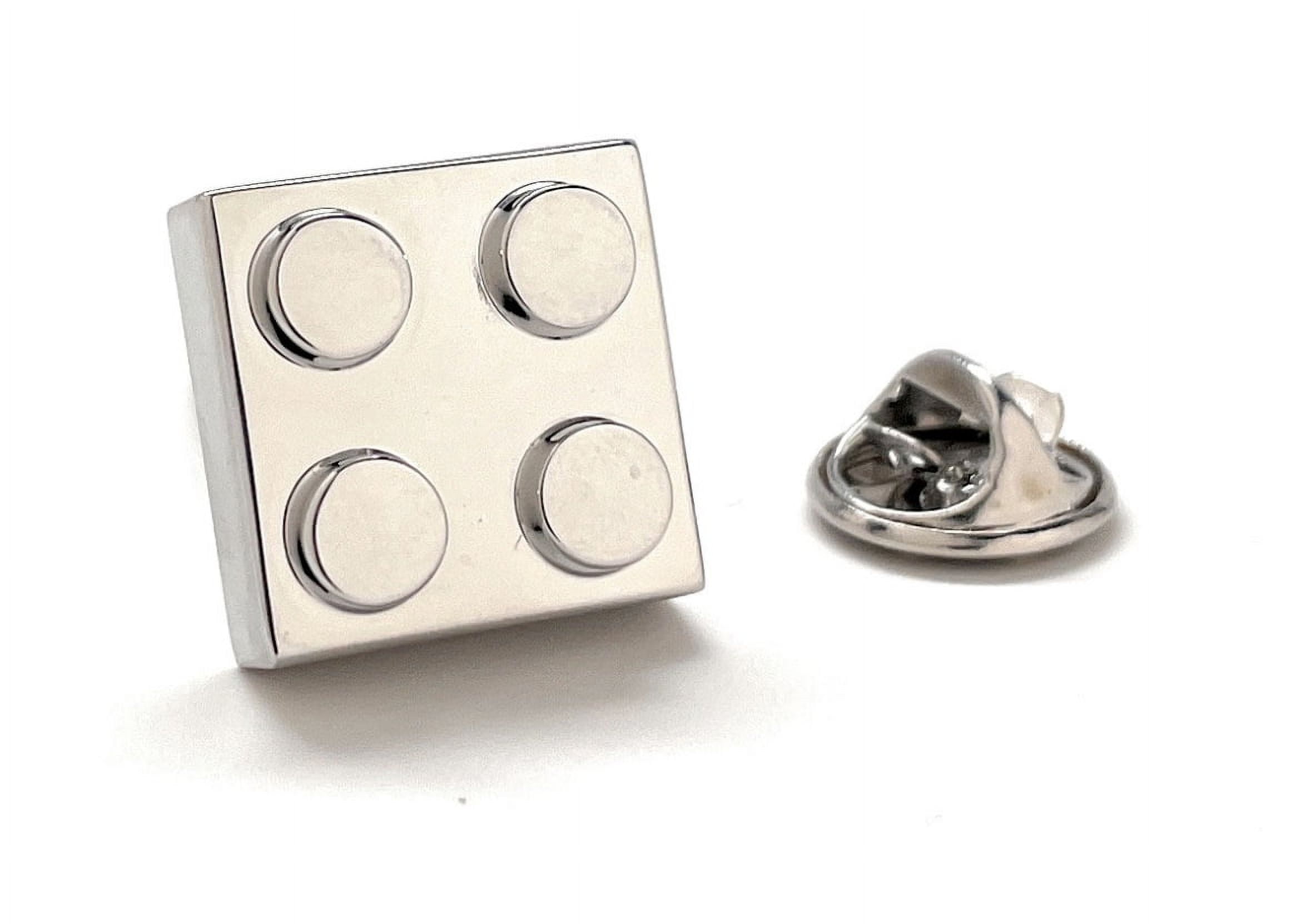 Silver Building Block Lapel Pin Block King Brick Enamel Pin Wedding ...