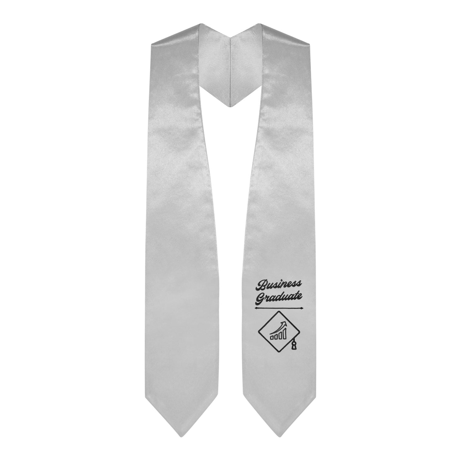 Endea Graduation Silver Business Graduate Stole/Sash with Classic Tips ...