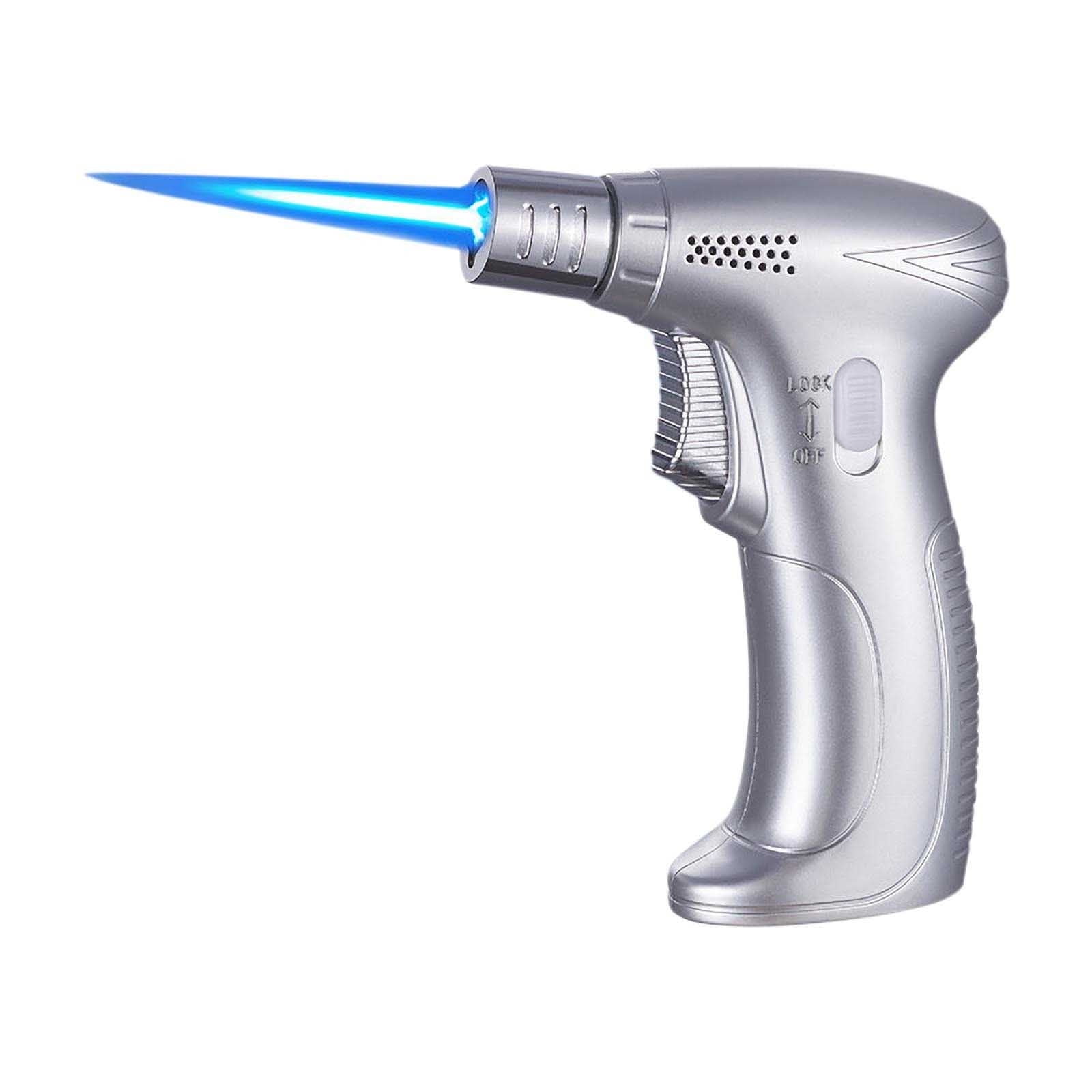 Silver Butane Torch Refillable Kitchen Blowtorch Lighter With ...