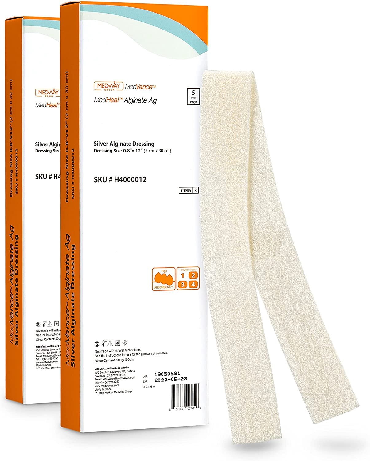 Silver Calcium Alginate Ag Sterile Highly Absorbent Antibacterial ...